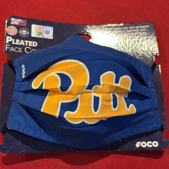 Accessories | Foco Blue And Yellow Pleated Face Cover Mask Pitt Logo ...
